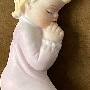 Wall Decor | Vintage Style Small Ceramic Porcelain Praying Child Angel ...